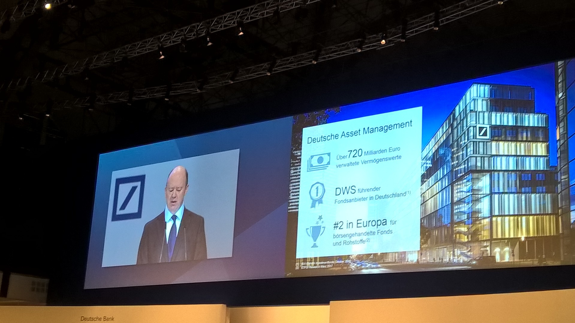Live from the Deutsche Bank General Meeting - Fin matters